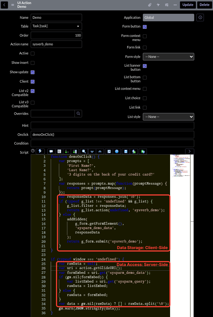 UI Action Client/Server Interactions (without AJAX!)